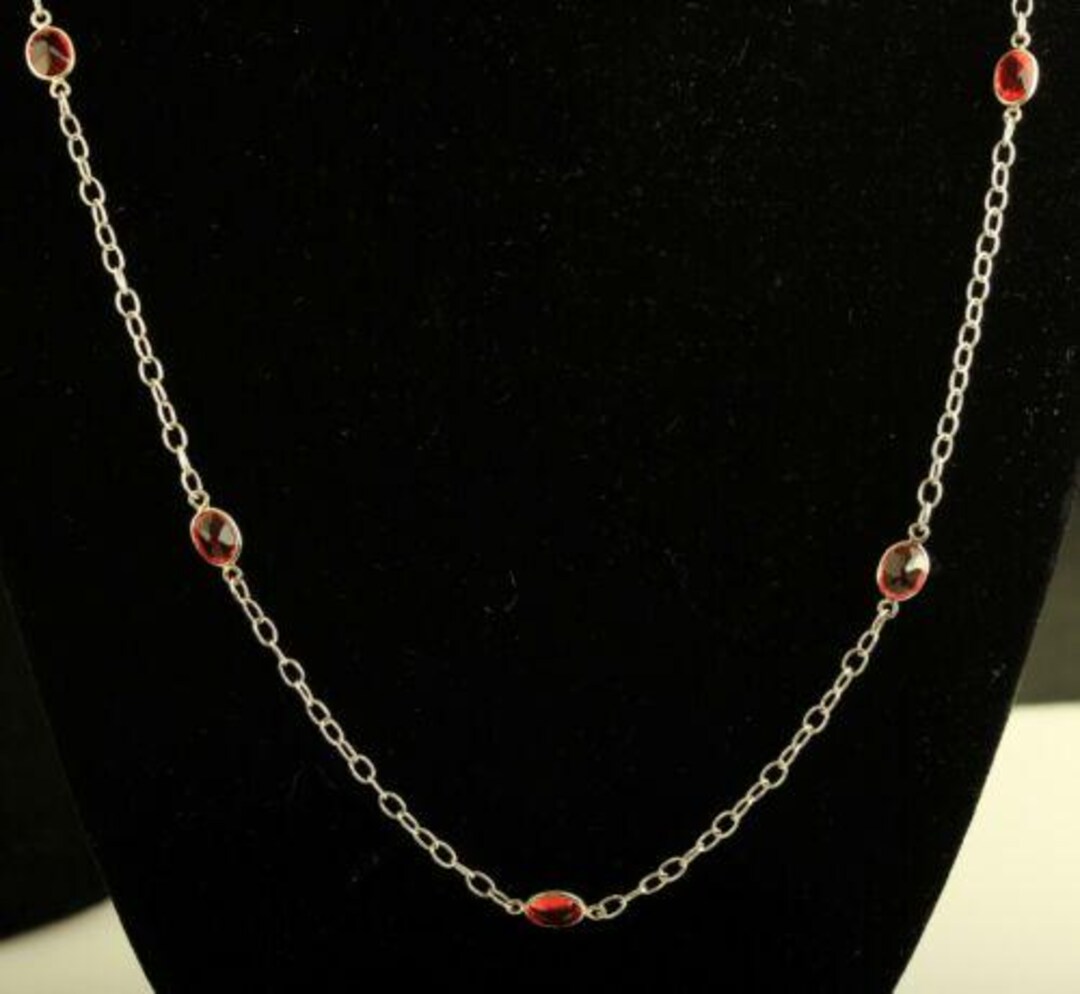 Vintage Sterling Silver Signed Nicky Butler NB 925 India Garnet Chain ...