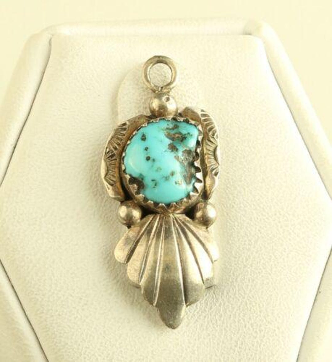 Signed Sterling Silver Navajo E. Kee Turquoise Southwestern Style ...