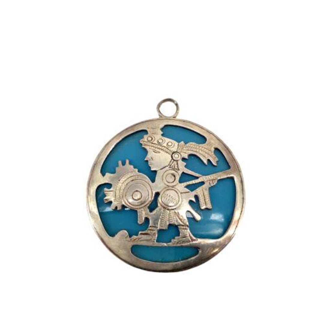 Hecho En Mexico 0925 Tribal Warrior Charm Pendant, Mexico Charm, Enamel ...