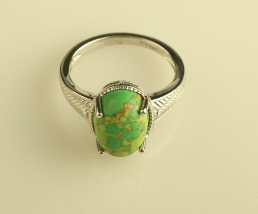 Vintage Sterling Silver 925 STS KARIS Green Copper Turquoise Cocktail ...