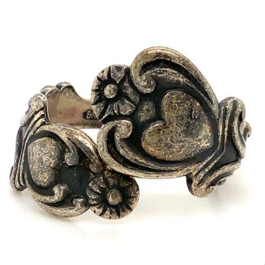 Vintage Sterling Signed Avon Co. Repousse Treasured Heart Spoon Bypass ...