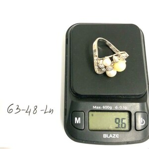 Vintage Sterling Signed Espo Cluster Tri Color Pearl With CZ Accent ...