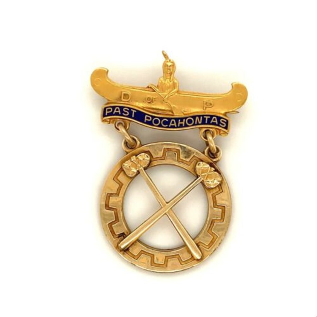 Vintage 10K Gold Filled L G Balfour Co. Daughters of Pocahontas Enamel ...