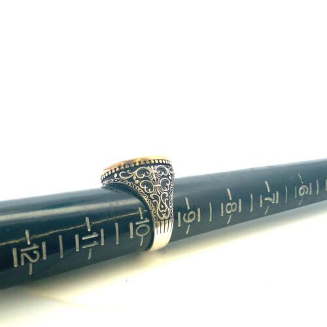 Vintage Signed Sterling Silver Arabic Star King Solomon Seal Signet ...