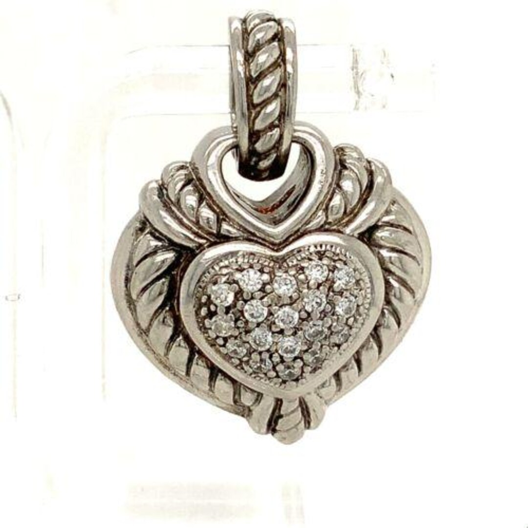 Vintage Signed 925 Thailand Judith Ripka Designer CZ Puffy Heart Charm ...