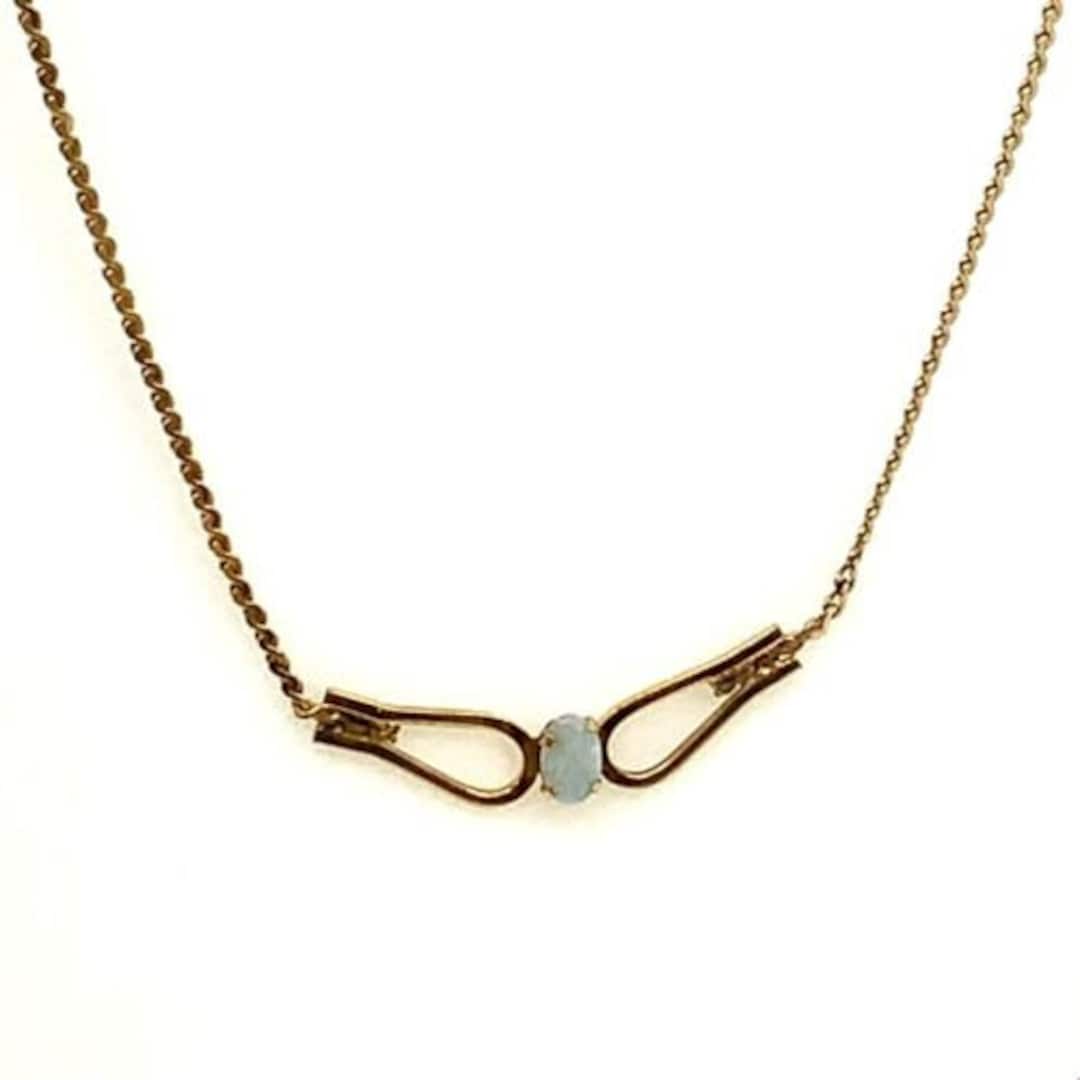 Vintage Signed 12k Gold Filled Winard Opal Stone Solitaire Collar Necklace Sz 15 - Etsy