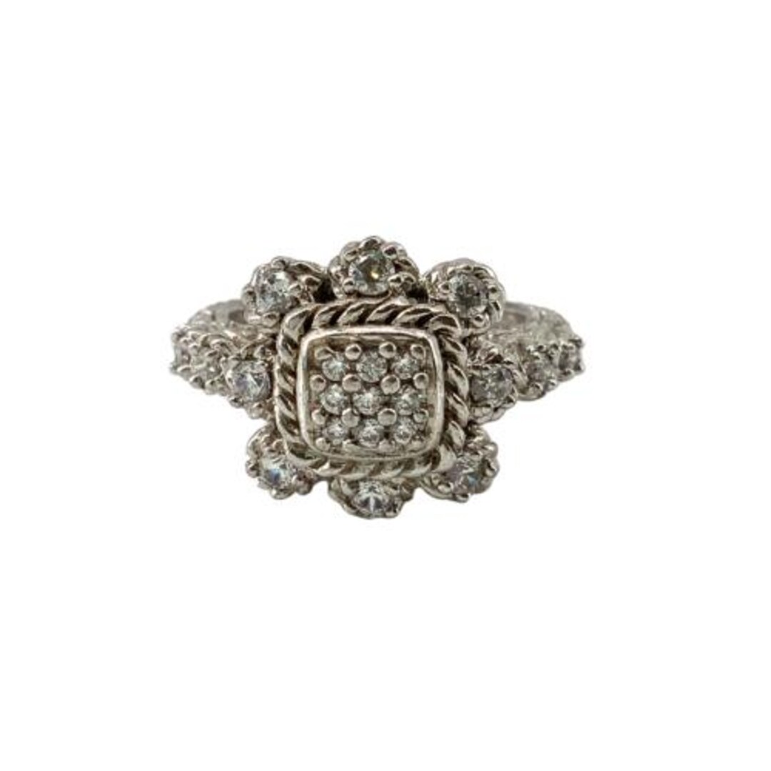 JUDITH RIPKA Sterling Silver Cubic Zirconia Iron Cross Ring - Etsy