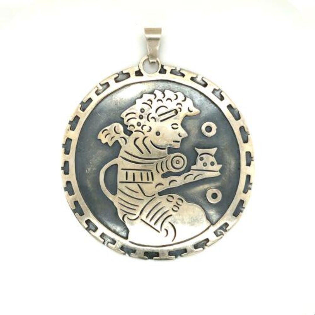 Vintage Sterling 925 CF Hecho En Mexico Aztec Mayan Medallion Large ...