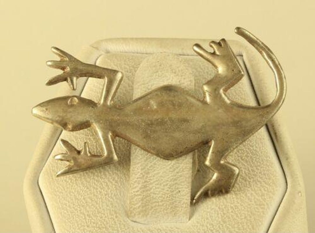 Vintage Sign Sterling Silver KB Native American Navajo Lizard Brooch ...