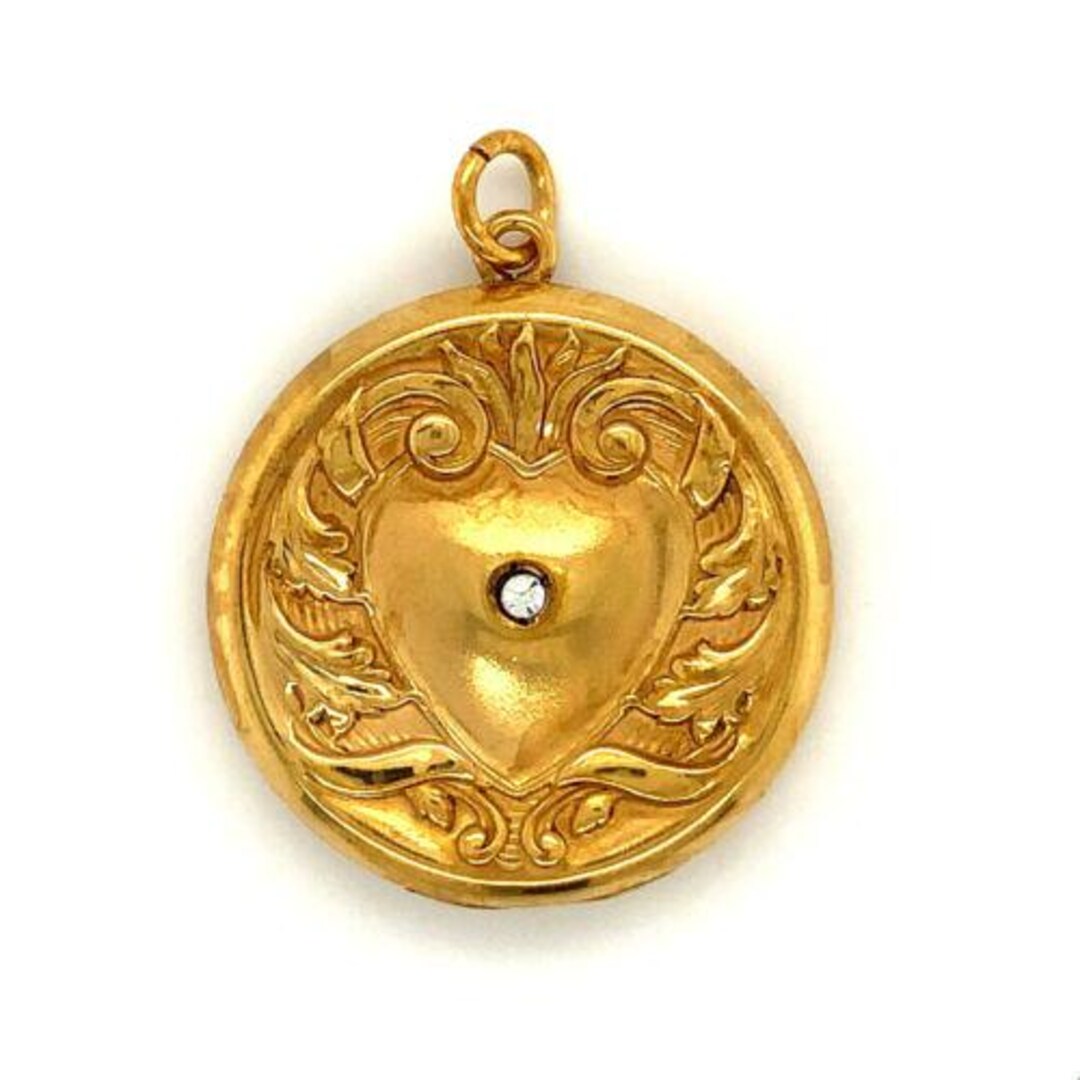 Antique Gold Signed BB Co. Bliss Brothers Victorian Heart Ornate Locket ...