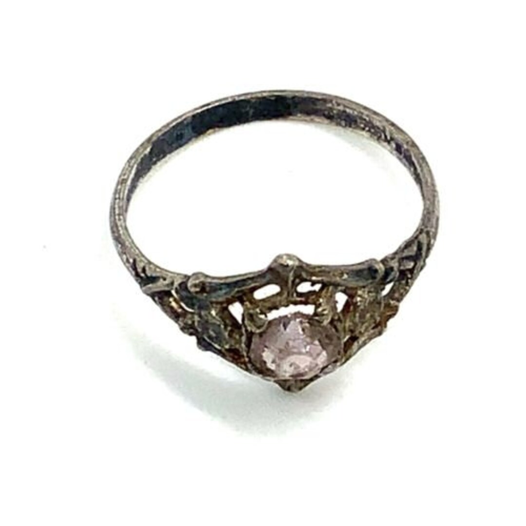 Vintage Signed Uncas Sterling Art Deco Clear CZ Stone Old Engagement ...