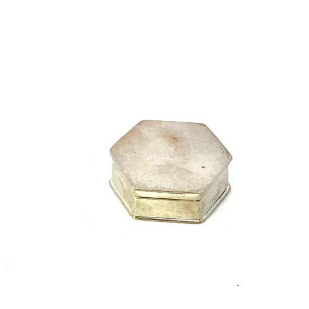 Vtg Sign Sterling Plain Hexagon Shape Pill Box Snuff Box Collectable ...