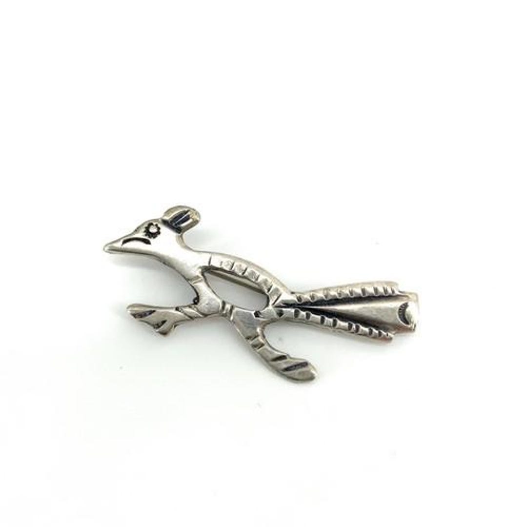 Vintage Southwestern Handmade Hopi Roadrunner Bird Sterling Silver Pin ...