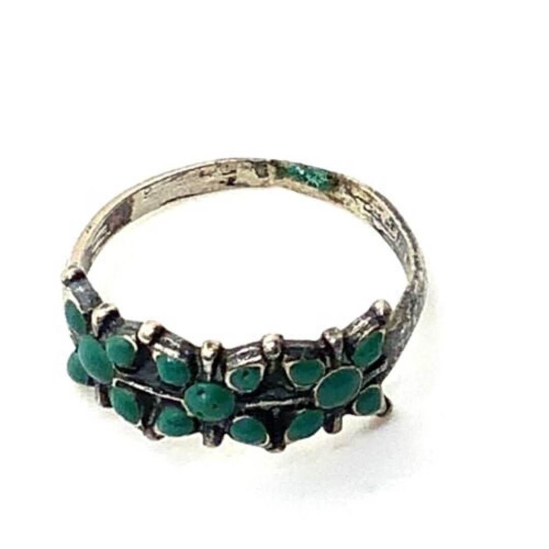 Vintage Signed Bell Post Trading Sterling Silver Turquoise Floral Ring ...