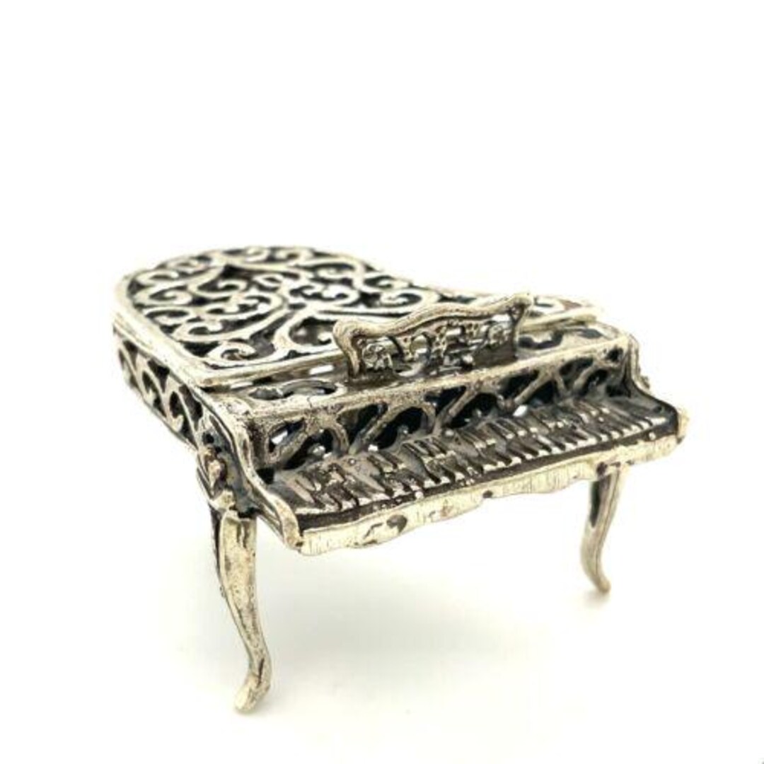 Vintage Sterling Silver Filigree Grand Piano Musical Instrument Figure ...
