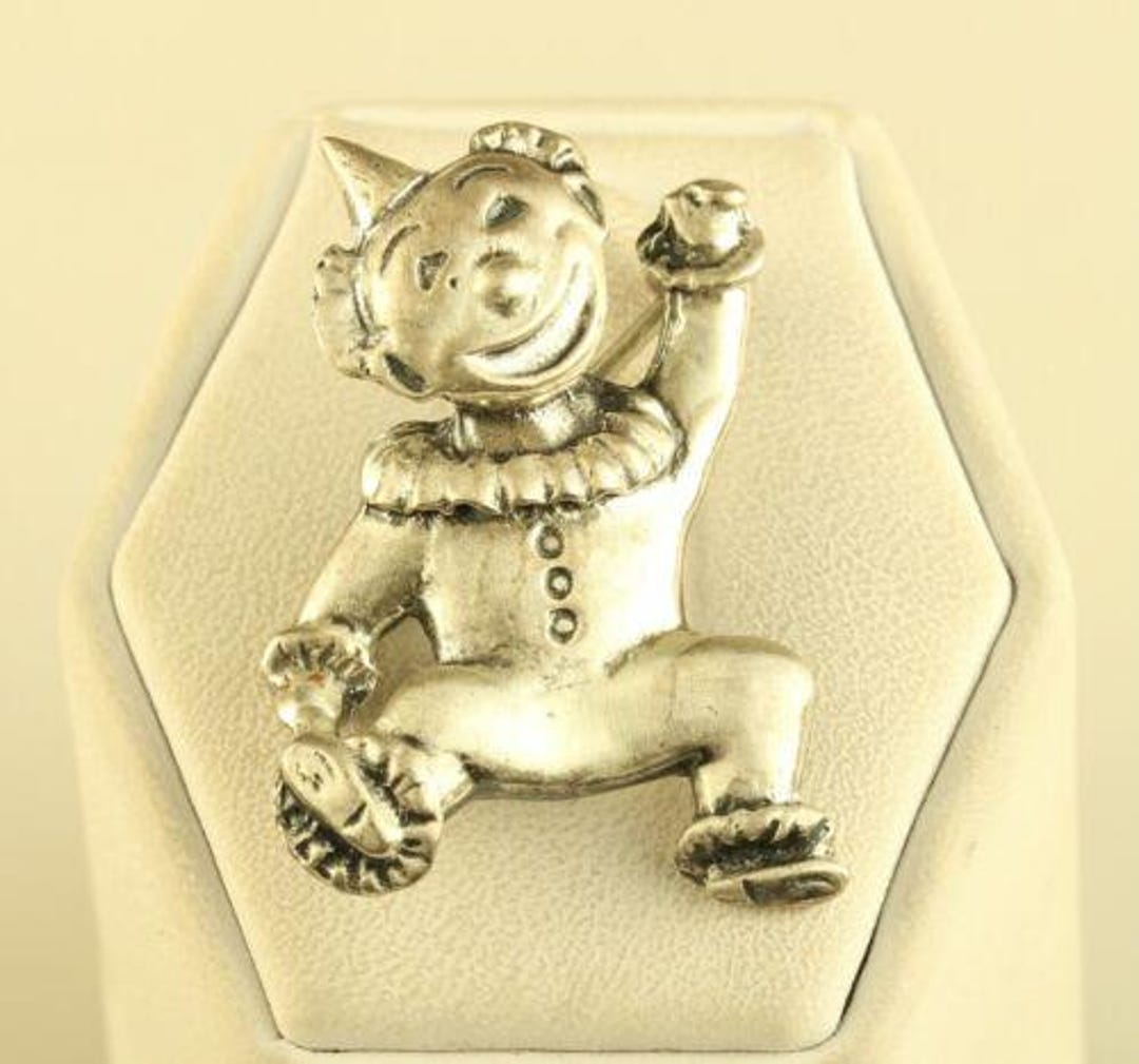 Vintage Sterling by Jewelart Clown Comedian Pierrot Figure Silver ...