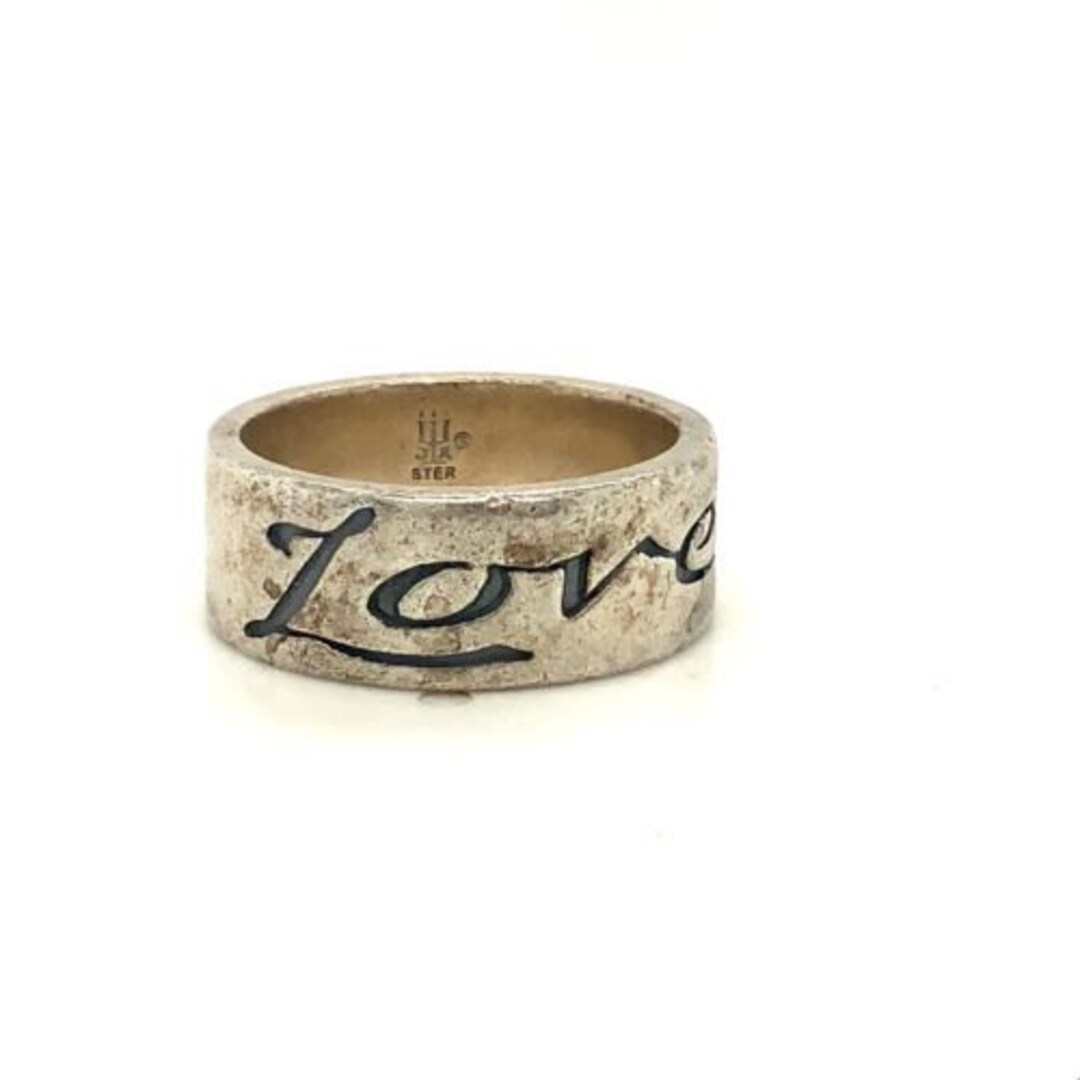 Vintage Signed Sterling JA James Avery Handmade Carved Love Hearts Band ...