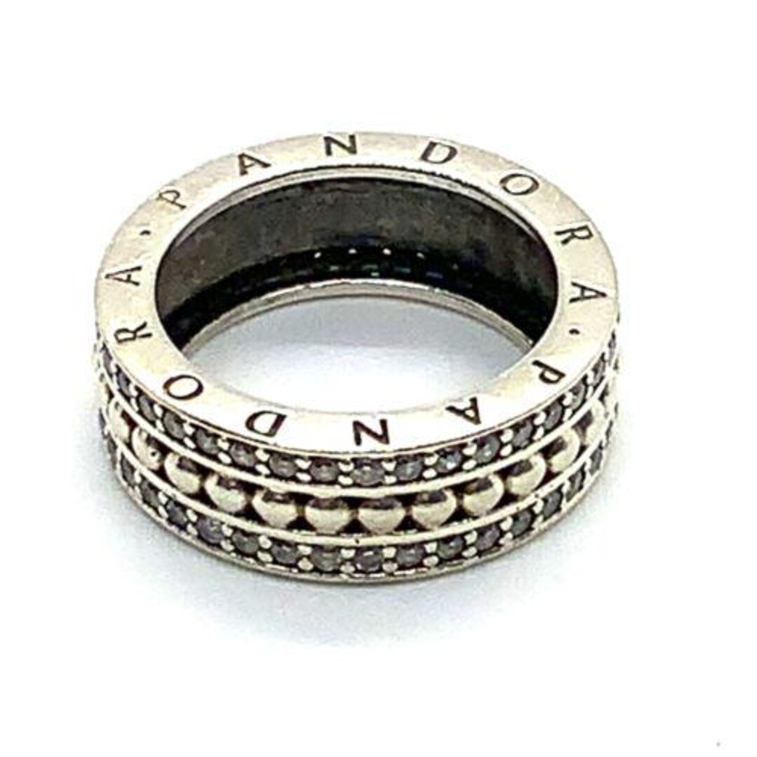 Authentic Pandora Signature Logo Vintage Sterling Silver Band Ring Size ...