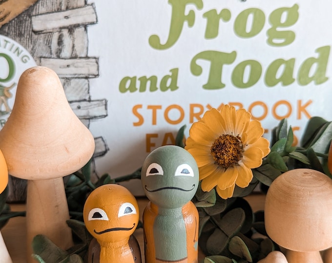 Frog and Toad Peg Dolls - Etsy