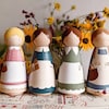 Jane Austen Large Peg Doll, Art Peg Doll, Book Lover, Handpainted Wood ...