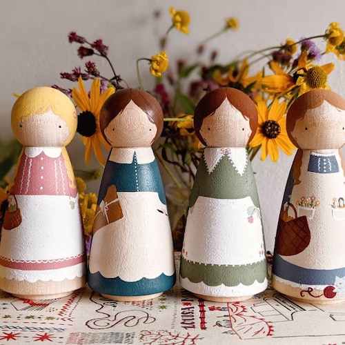 Little Women Wooden Dolls - Etsy