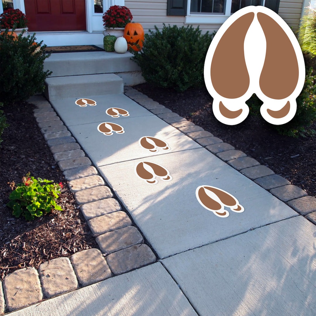 Deer Tracks • Textured Deer Floor Decals • Set of 8 • Removable Indoor ...