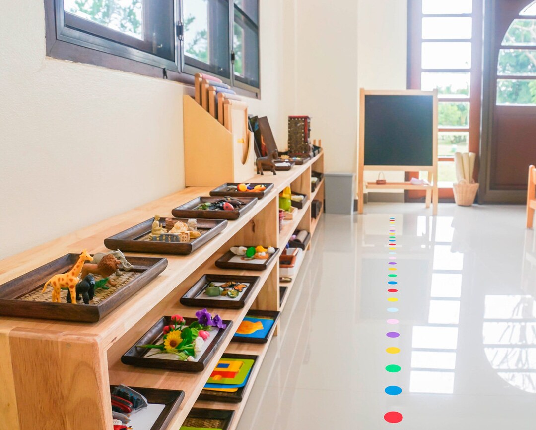 Classroom Line up Spots • 3" Peel and Stick Floor Decals • 30 Rainbow ...