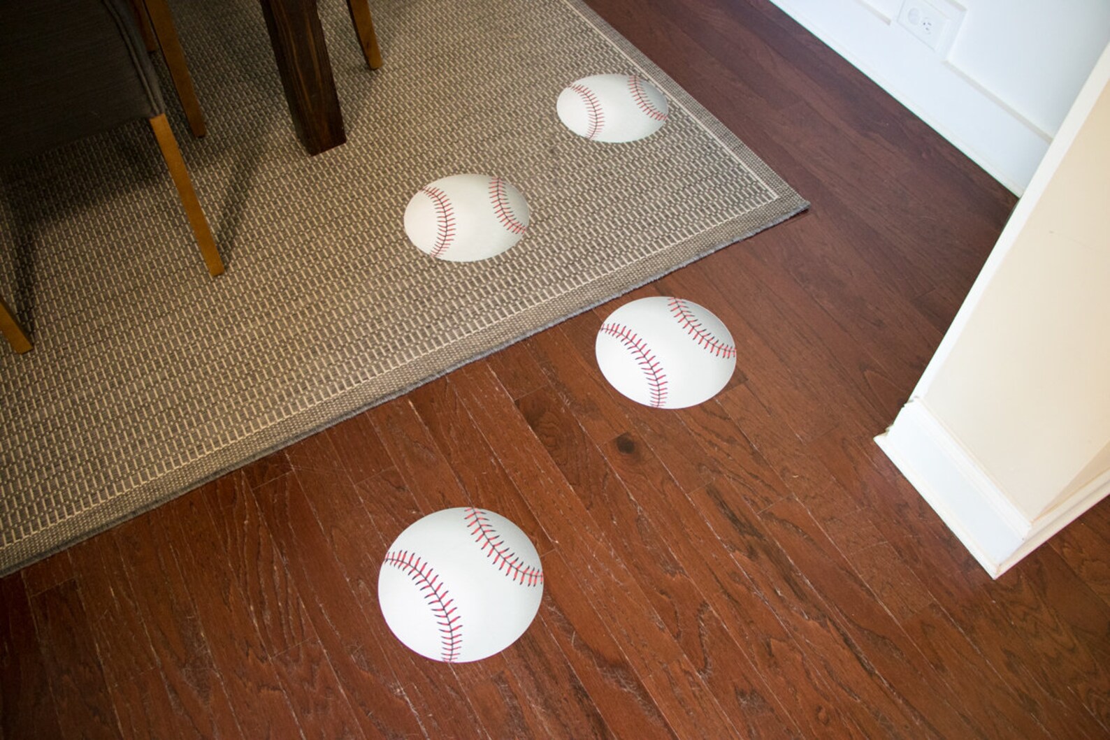 Baseball Textured Floor Decals 9 Baseball Sidewalk | Etsy