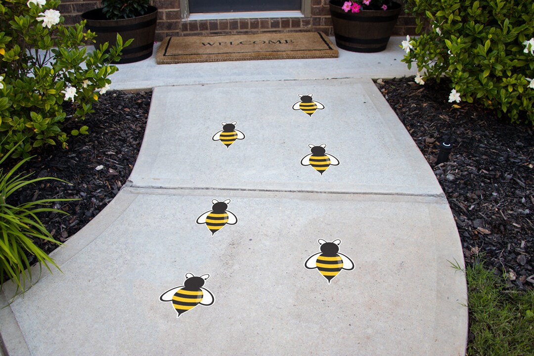 First Bee Day Peel and Stick Floor Decals • Set of 6 • Bumble Bee ...