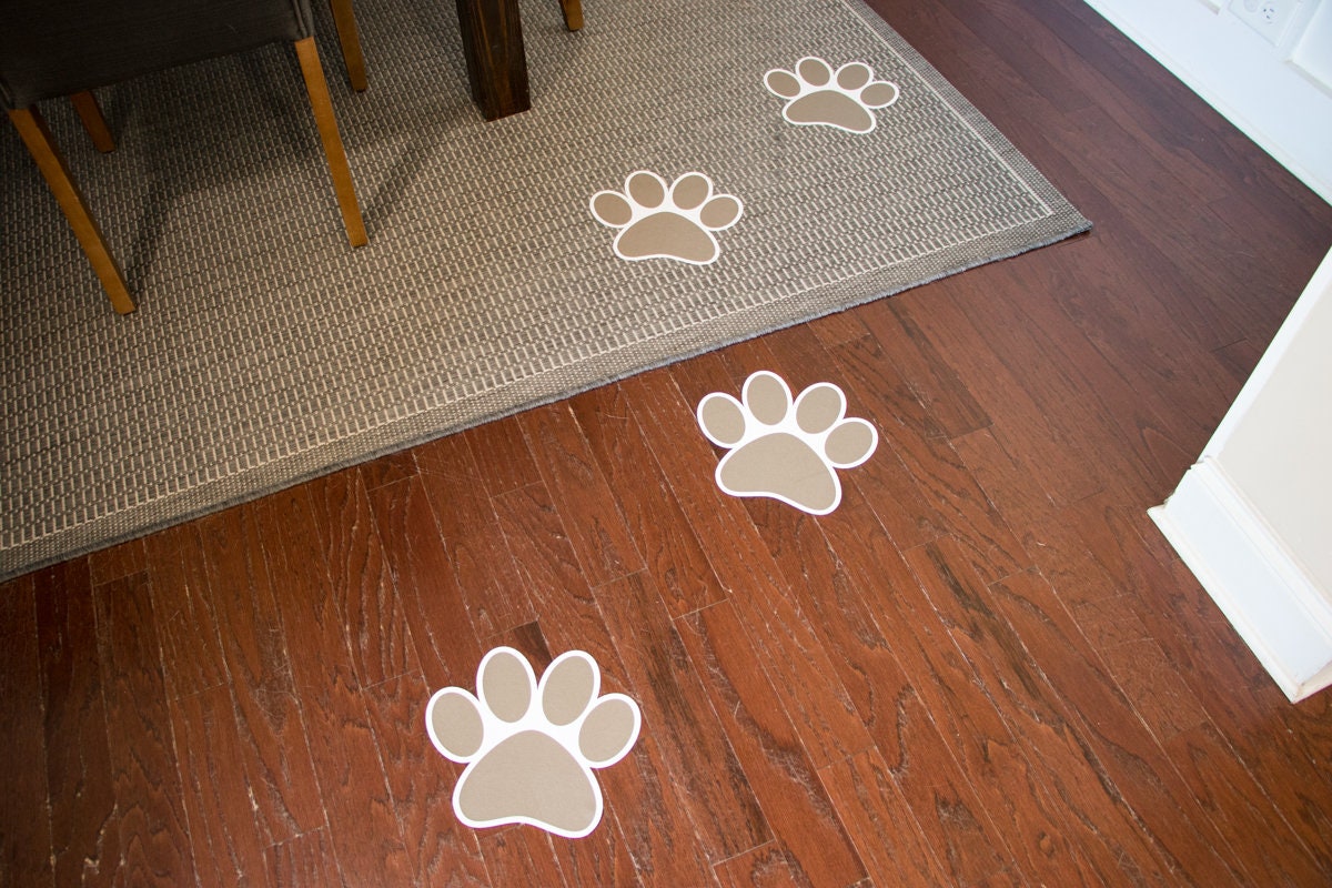 Puppy Paw Tracks • Peel and Stick Floor Decals • Birthday Decorations ...