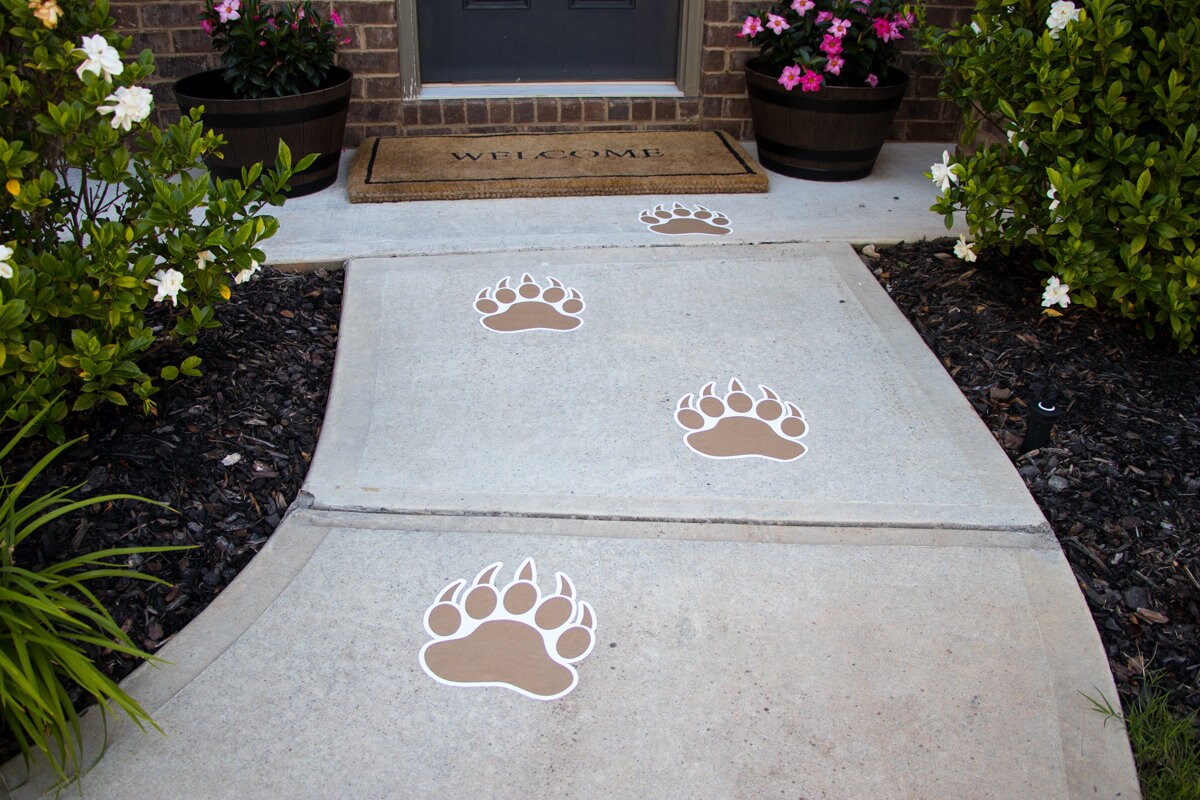 Bear Paw Tracks Textured Sidewalk 9 Paw Decals - Etsy