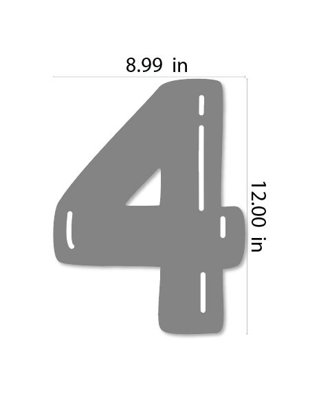 Number Four Peel and Stick Floor Decals • Set of 6 12" #4 Stickers ...