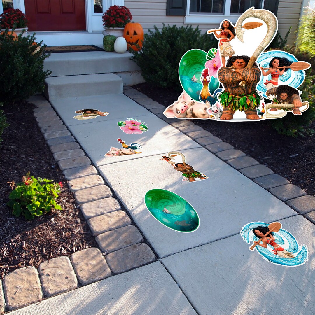 Moana Party Textured Floor Decals • Set of 6 • Moana Social Distancing ...