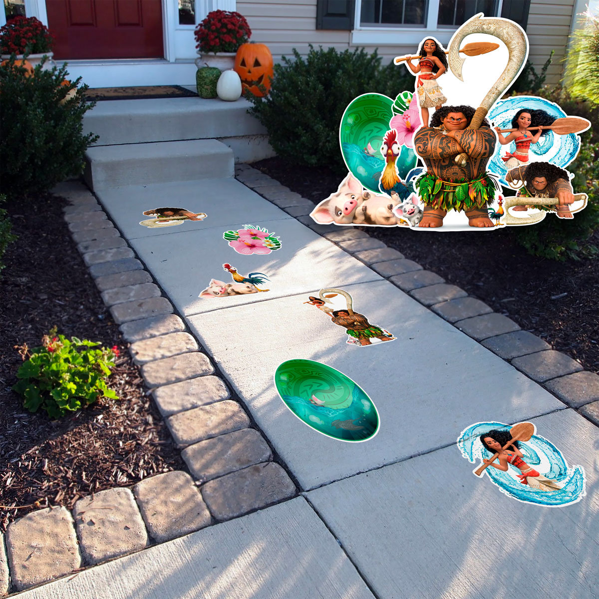 Moana Party Textured Floor Decals • Set of 6 • Moana Social Distancing ...