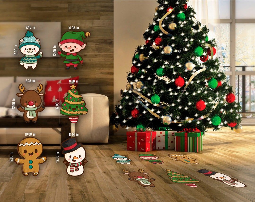 Christmas Textured Peel and Stick Floor Decals • Christmas Decorations ...