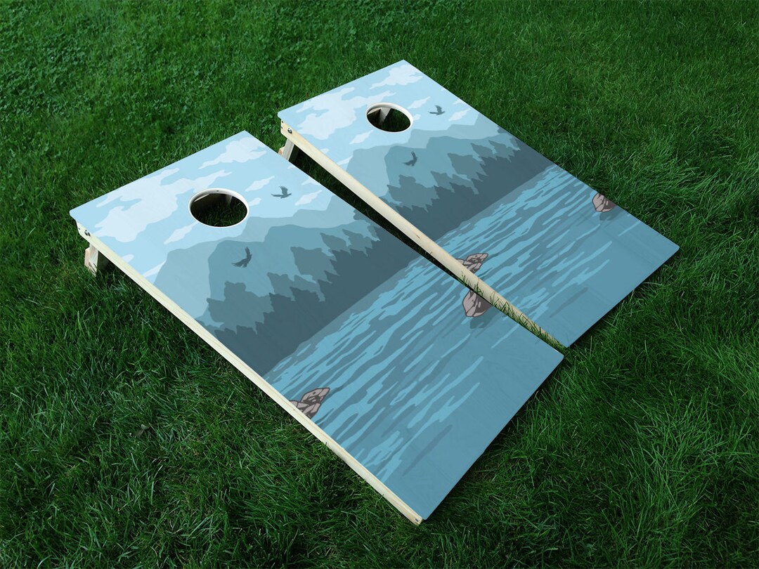 Wilderness Cornhole Wraps • Set of 2 • Camping Cornhole Decals • Comes ...
