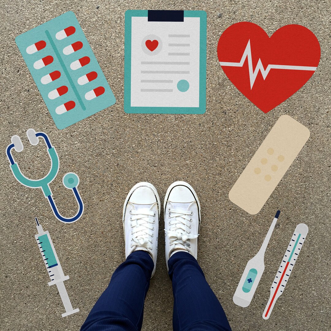 Medical Peel and Stick Floor Decals • Set of 8 • Nurse Station Decor ...