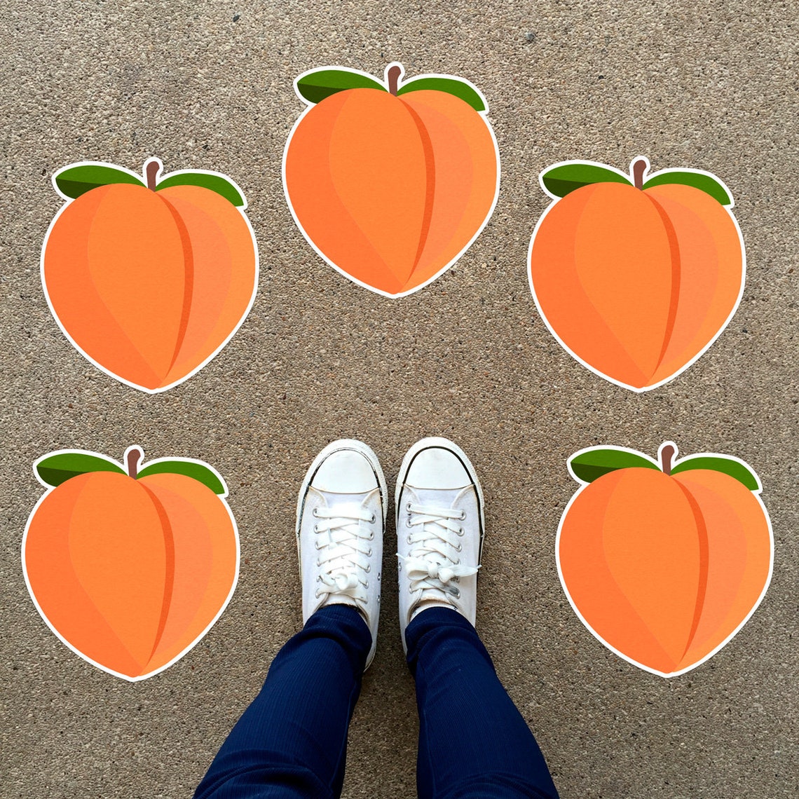 Peach Peel and Stick Floor Decals • Set of 5 • One Sweet Peach Birthday ...