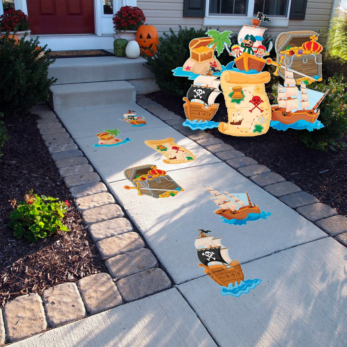 Pirate Textured Floor Decals Treasure Hunt Stickers Party - Etsy