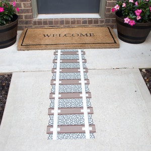 Train Track Textured Peel and Stick Floor Decal • Removable Sidewalk ...