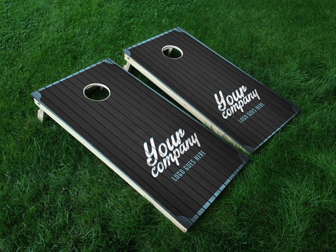 Company Cornhole Decals • Set of 2 - Business Cornhole Wraps • Comes ...