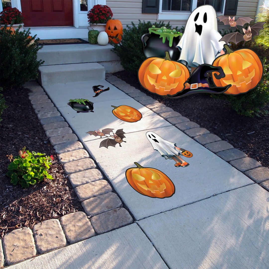 Halloween Textured Floor Decals • Set of 7 • Sidewalk Vinyl Decals ...