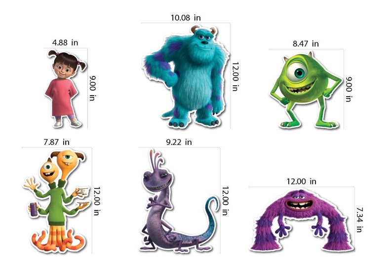 Monsters Inc Peel and Stick Floor Decals • Set of 6 Removable Sidewalk ...
