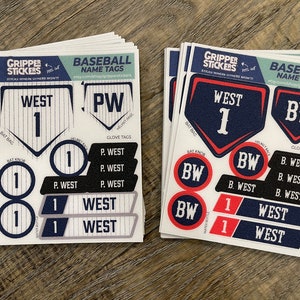 Custom Baseball Name Labels • Personalized Sports Name Decal Kit ...