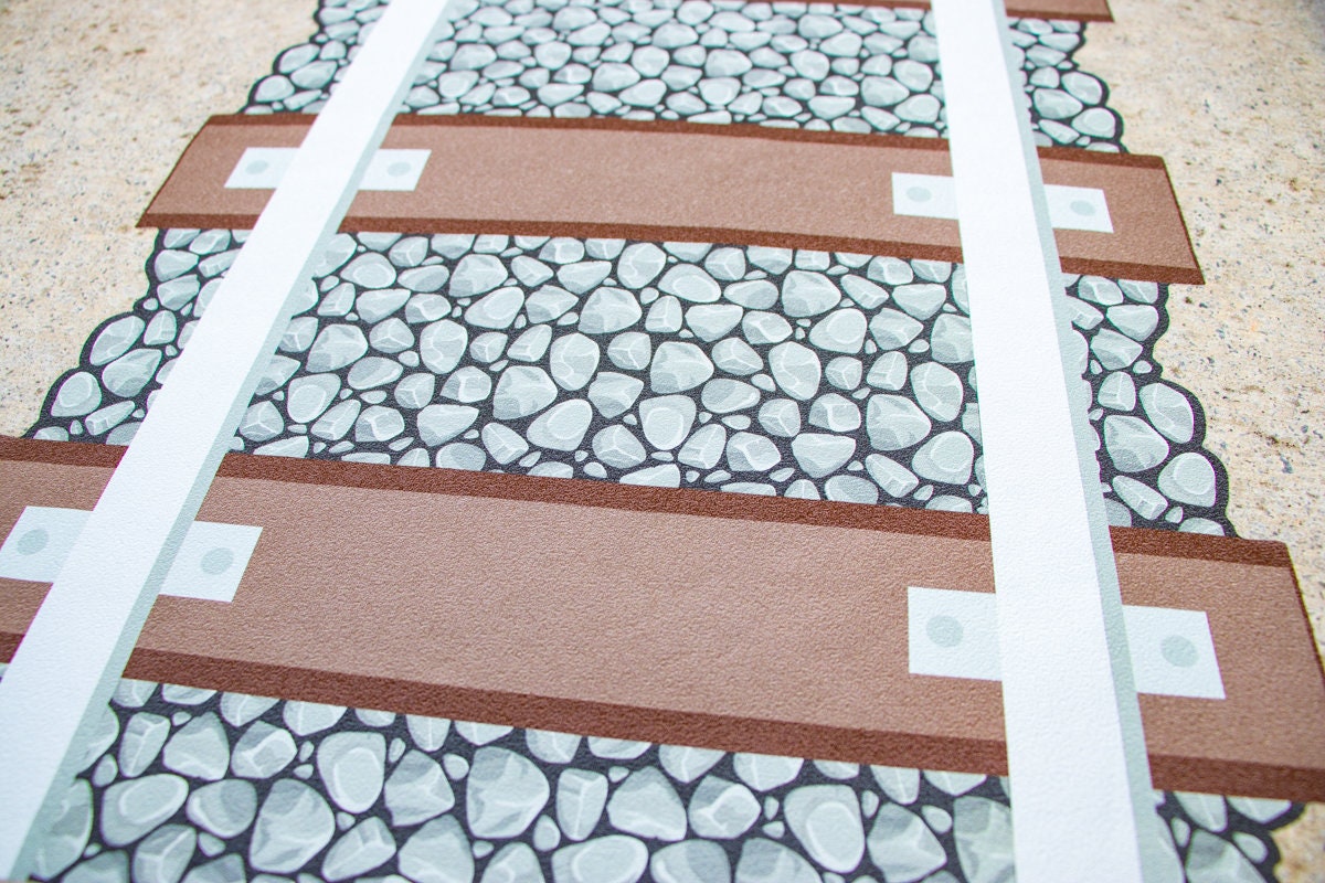 Train Track Textured Peel and Stick Floor Decal Removable | Etsy