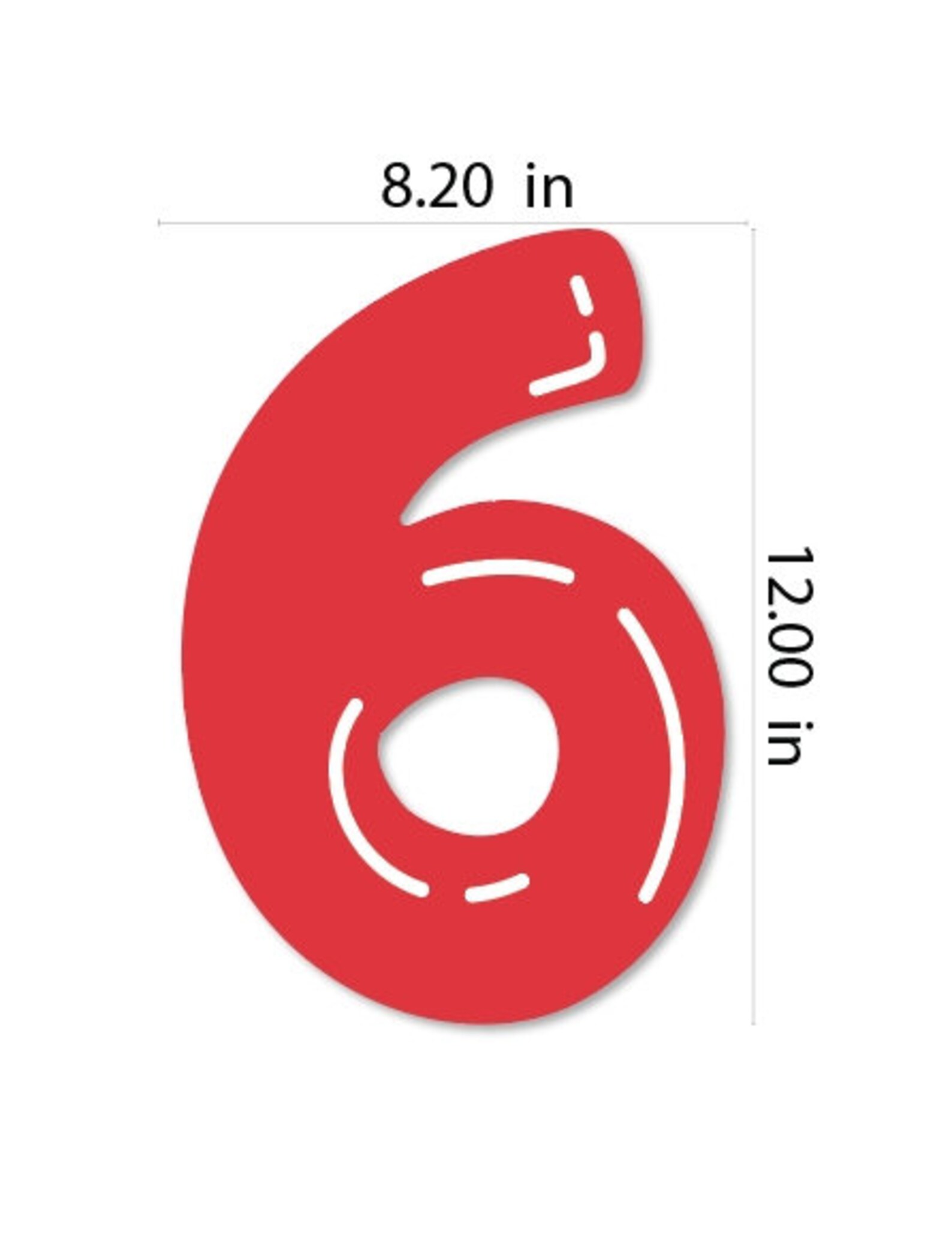 Number Six Peel and Stick Floor Decals Set of 6 12 6 - Etsy