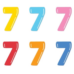 Number Seven Peel and Stick Floor Decals • Set of 7 12" #7 Stickers ...
