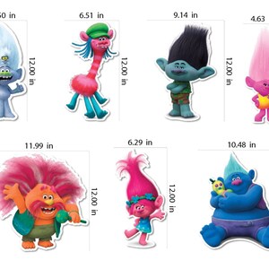 Trolls Textured Peel and Stick Floor Decals • Set of 7 • Birthday ...