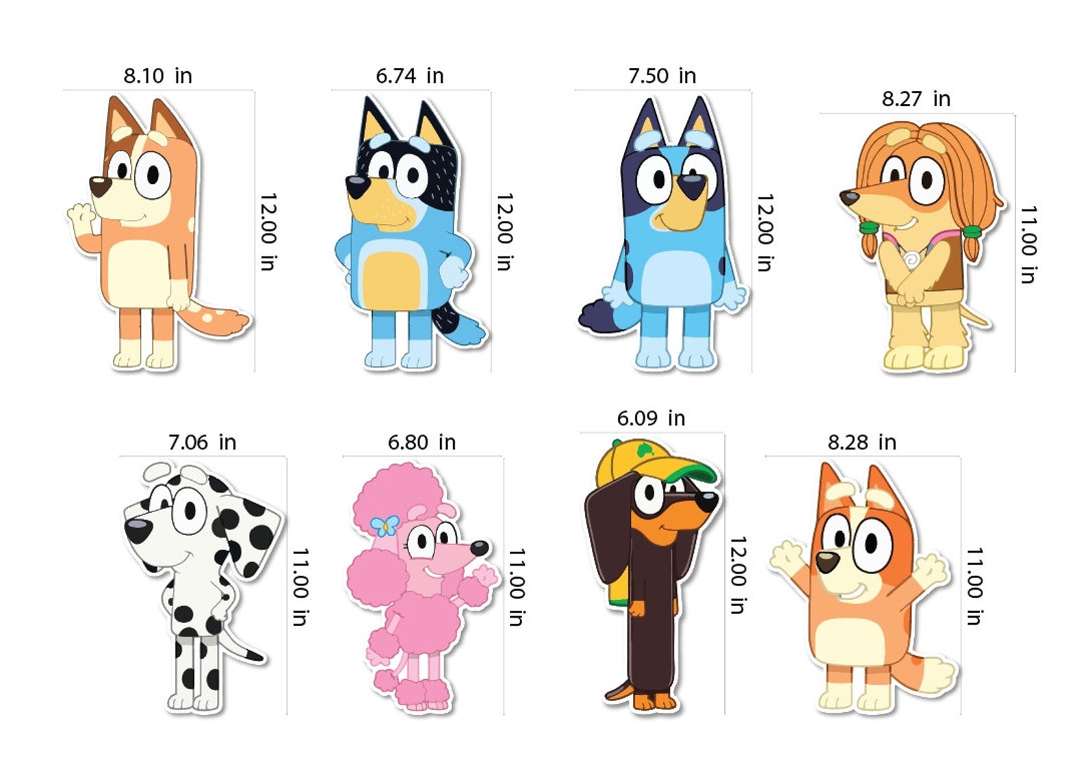 Bluey Textured Peel and Stick Floor Decals Set of 8 - Etsy