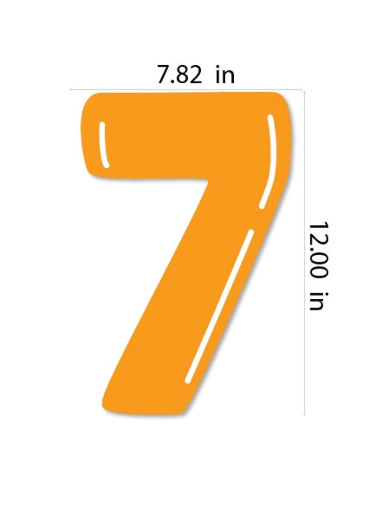 Number Seven Peel and Stick Floor Decals Set of 7 12 - Etsy